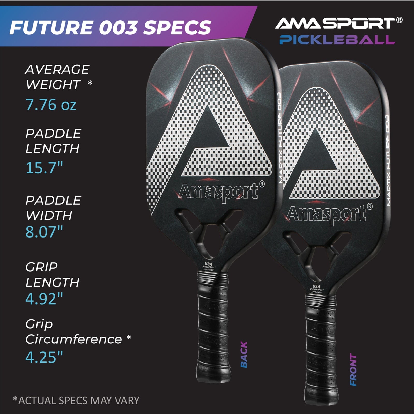 AMASPORT Matrix Future 003 Pickleball Paddle Edgeless Widebody Shapes ...