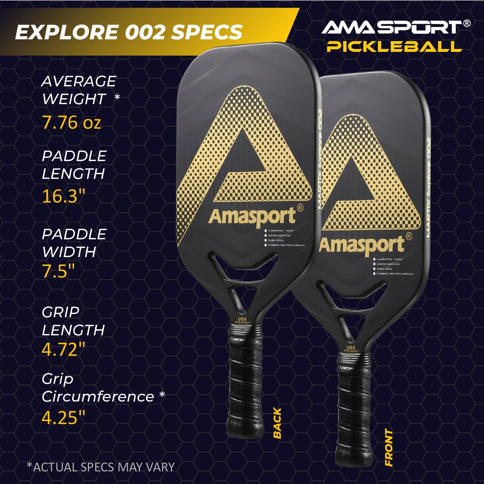 AMASPORT Matrix Explore 002 Paddle – PLATINUM PICKLEBALL