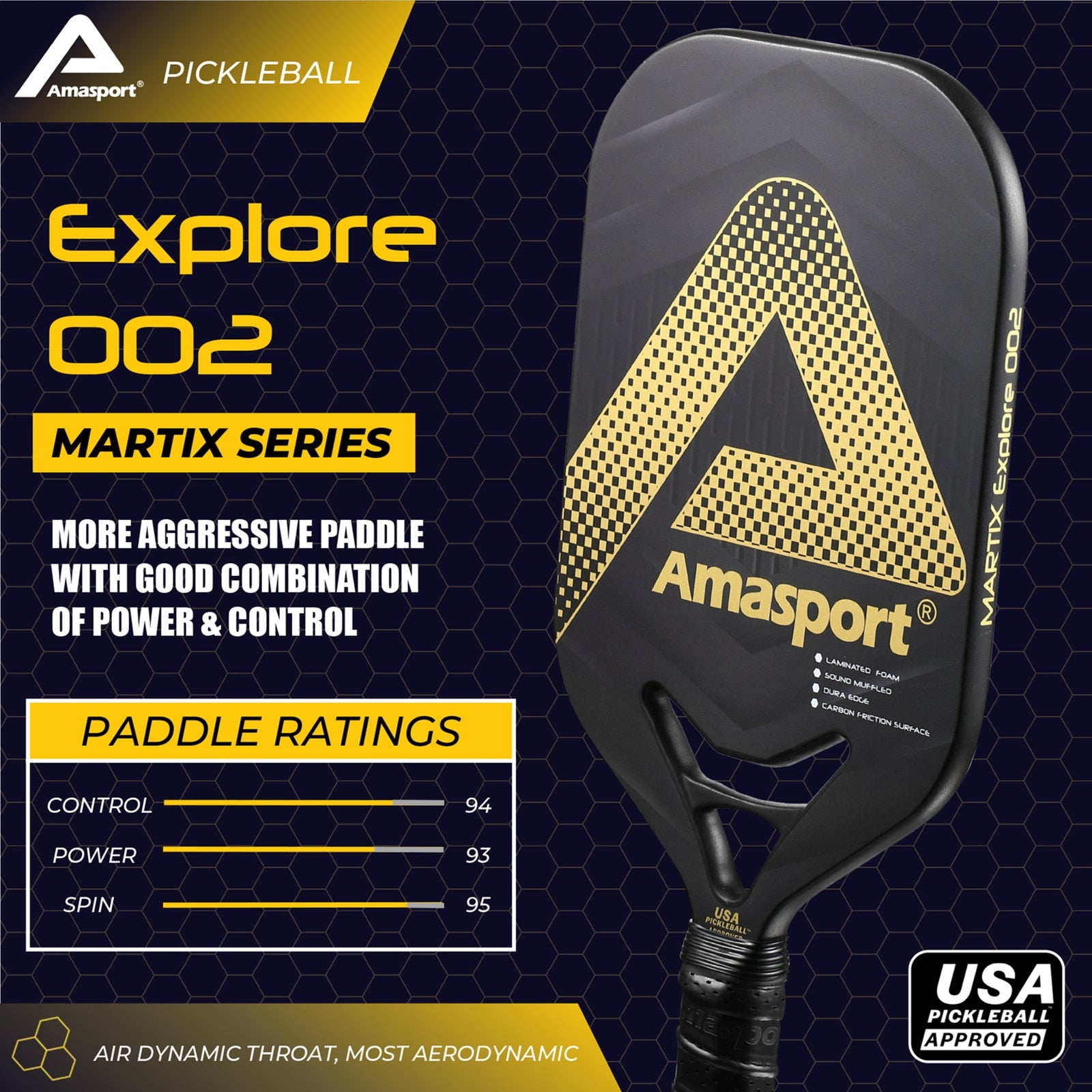 AMASPORT Matrix Explore 002 Paddle – PLATINUM PICKLEBALL